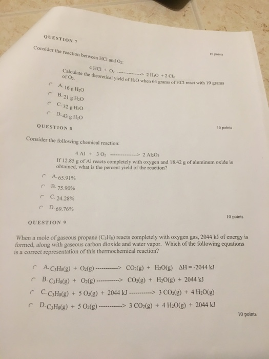 Solved QUESTION me theoretical yield of How Consider the | Chegg.com