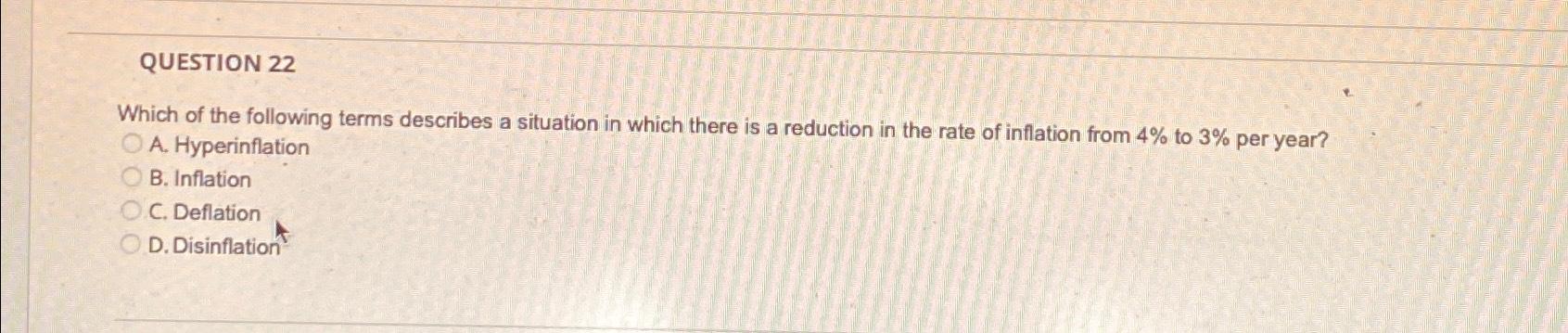 Solved QUESTION 22Which of the following terms describes a | Chegg.com