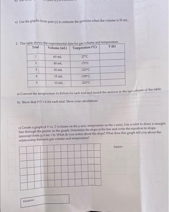 Solved a) Calculate 1/volume for each trial and record the | Chegg.com