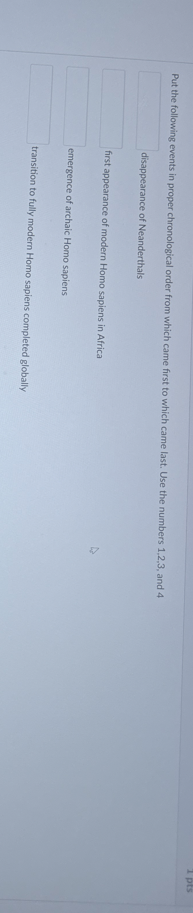 Solved Put the following events in proper chronological | Chegg.com