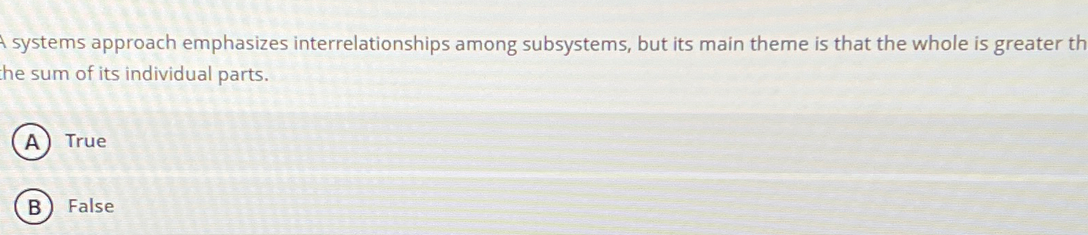 Solved systems approach emphasizes interrelationships among | Chegg.com