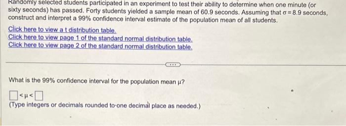 Solved Randomly selected students participated in an | Chegg.com