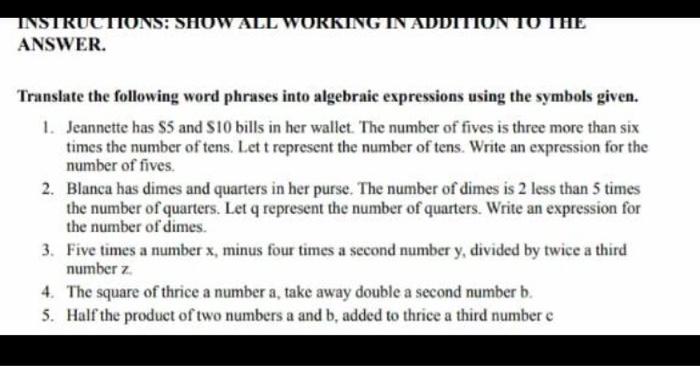 Solved INSTRUCTIONS: SHOW ALL WORKING IN ADDITION TO THE | Chegg.com