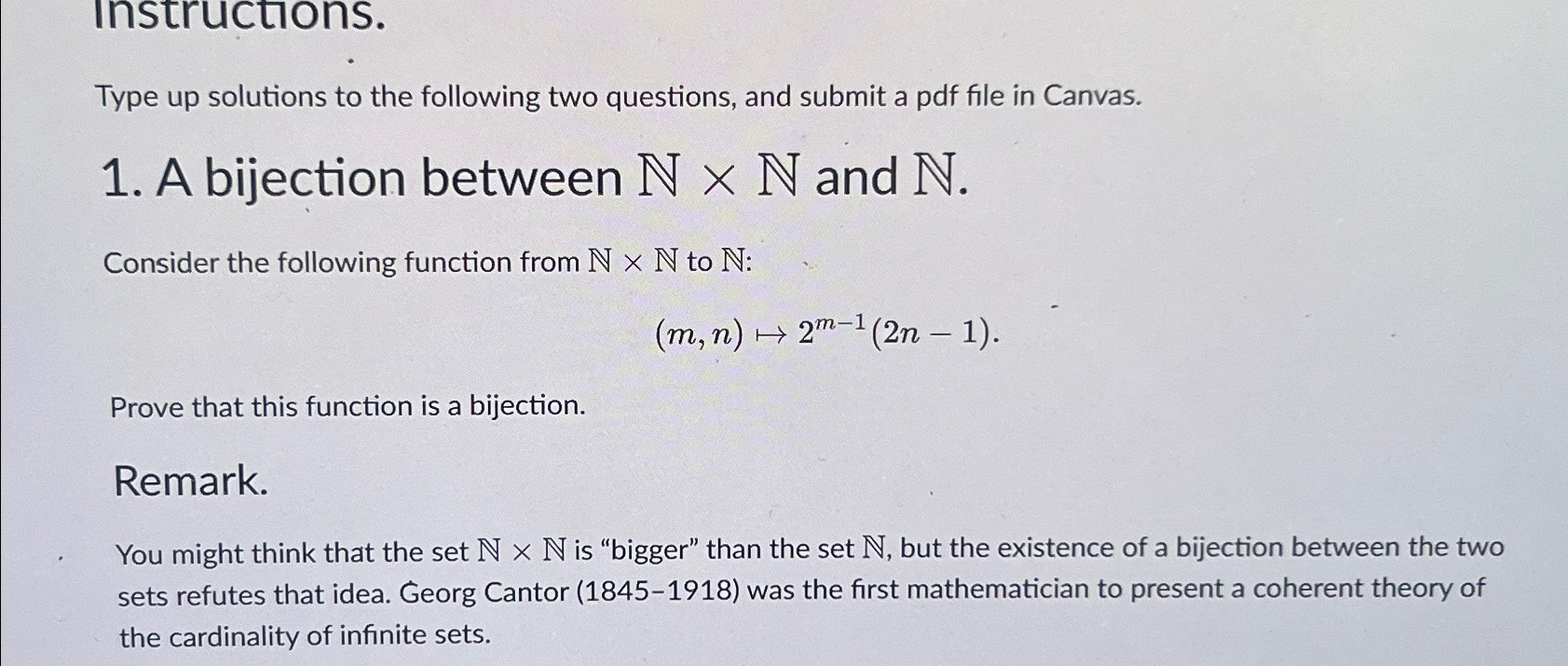Solved Instructions.Type up solutions to the following two | Chegg.com