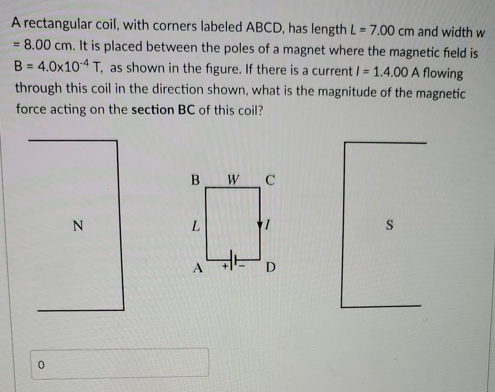 Solved A rectangular coil, with corners labeled ABCD, has | Chegg.com