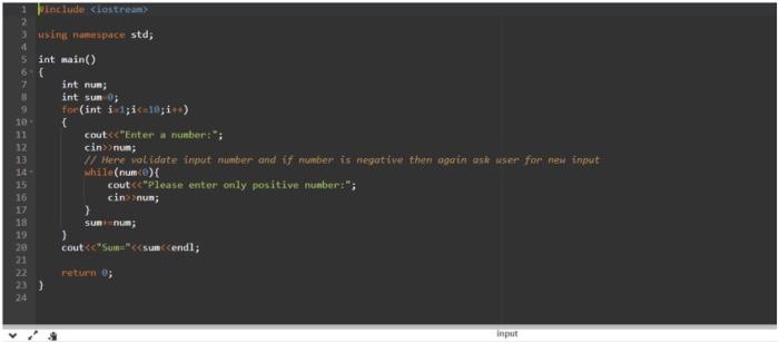 Solved Ninclude 3 using namespace std; 5 int main() 6 ( int | Chegg.com