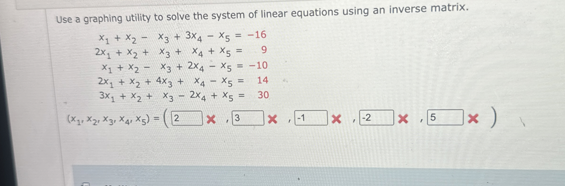 Use a graphing utility to solve the system of linear | Chegg.com