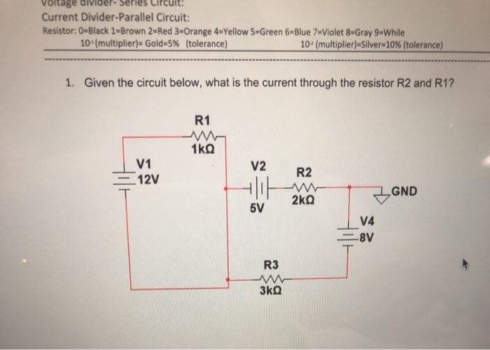 Solved voltage divider Series Circuit: Current Divider | Chegg.com