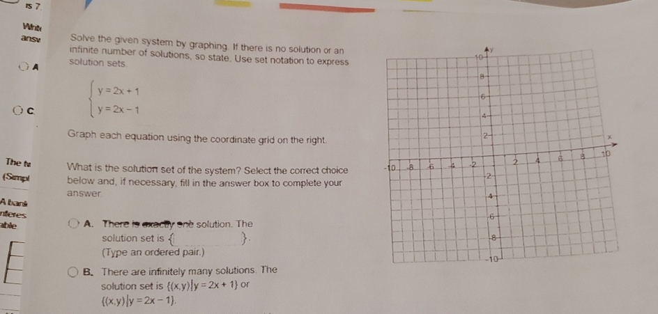Solved Solve the given system by graphing If there is no | Chegg.com