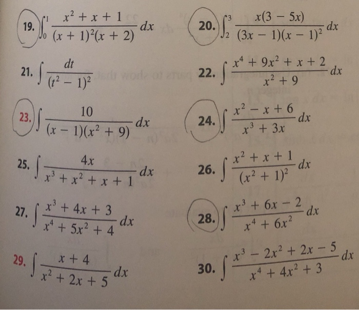 Solved 19 X X 1 dx x 1 x 2 20 X 3 5x dx Chegg
