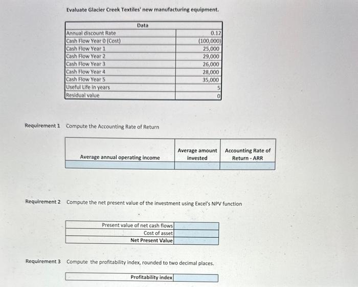 Solved Chapter 26 Using Excel P26-39 Using Excel for capital | Chegg.com