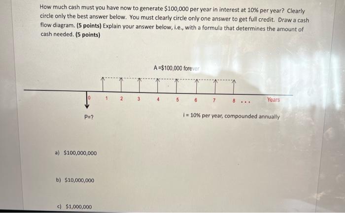 Solved How much cash must you have now to generate $100,000 | Chegg.com