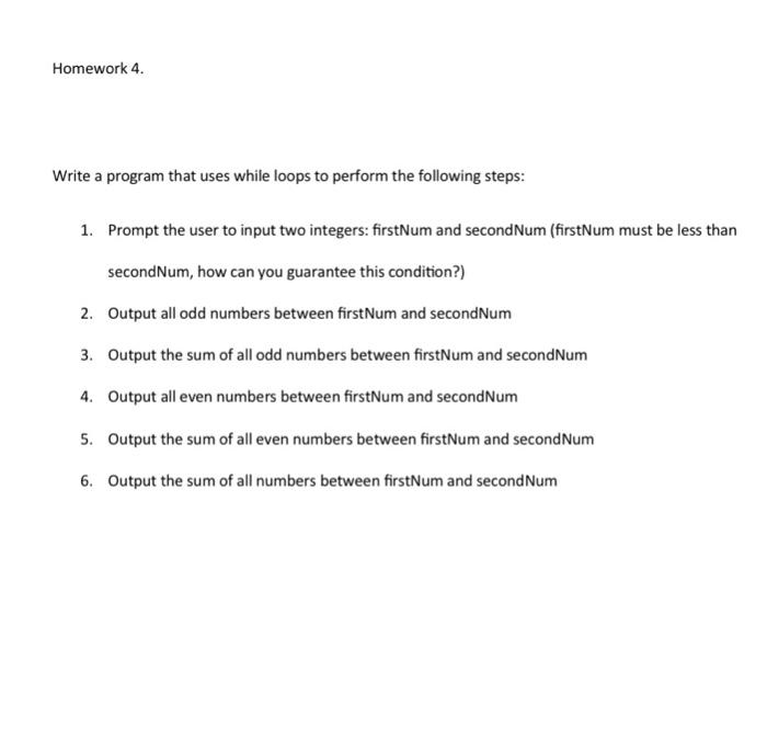 Solved Write a program that uses while loops to perform the | Chegg.com