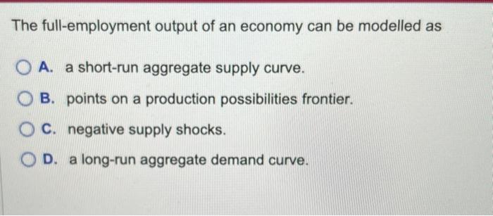 Solved The full-employment output of an economy can be | Chegg.com