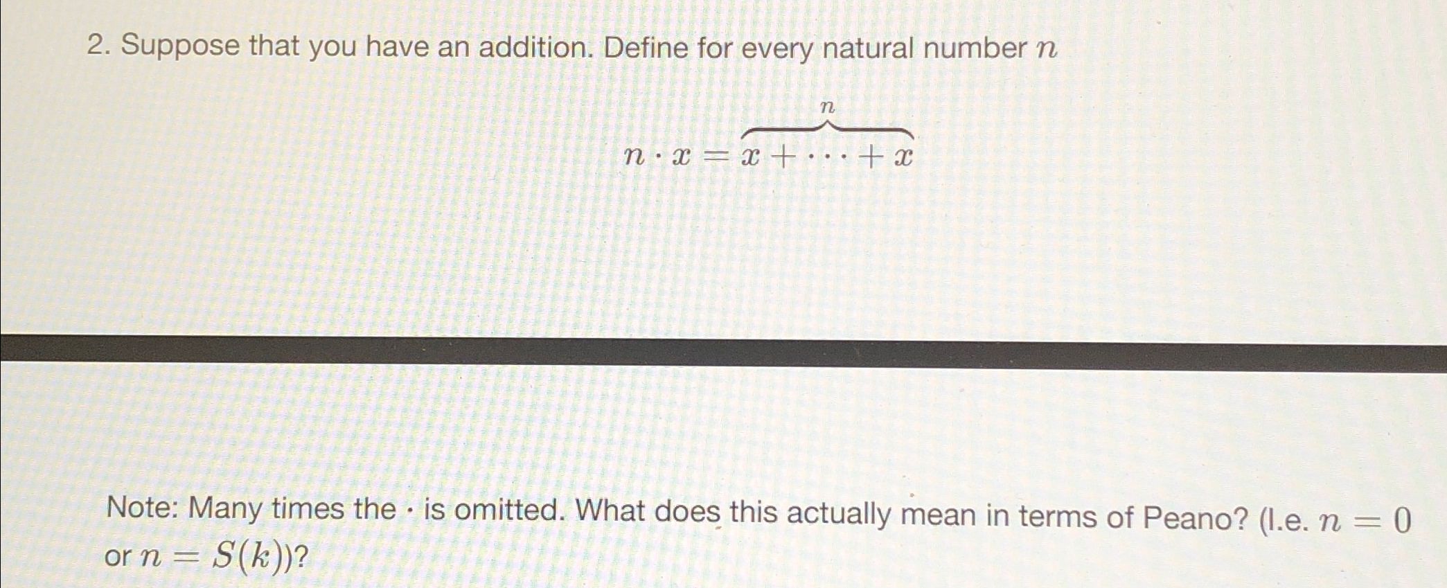 Solved Suppose that you have an addition. Define for every | Chegg.com