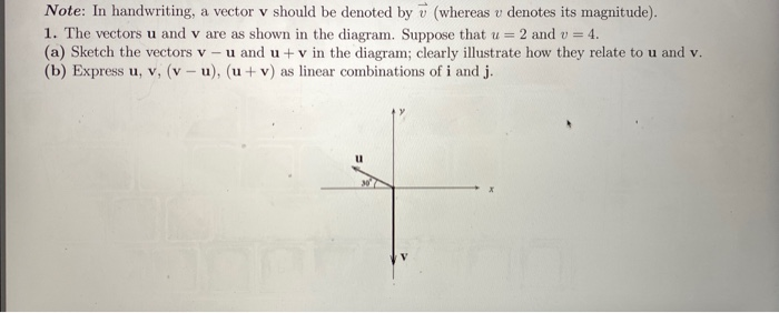 Solved Note: In handwriting, a vector v should be denoted by | Chegg.com