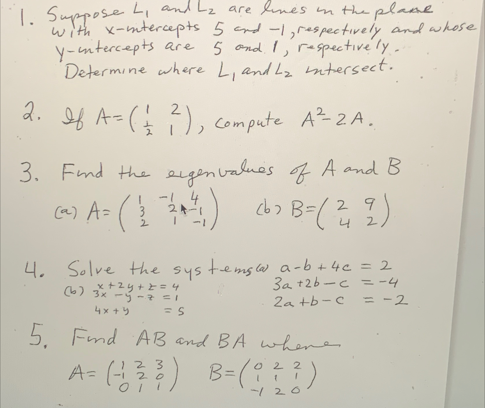 Solved Suppose L1 ﻿and L2 ﻿are lines on the plane with | Chegg.com