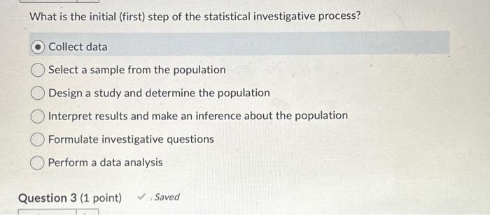 Solved What is the initial (first) step of the statistical | Chegg.com