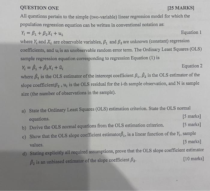 Solved QUESTION ONE [25 MARKS] All questions pertain to the | Chegg.com