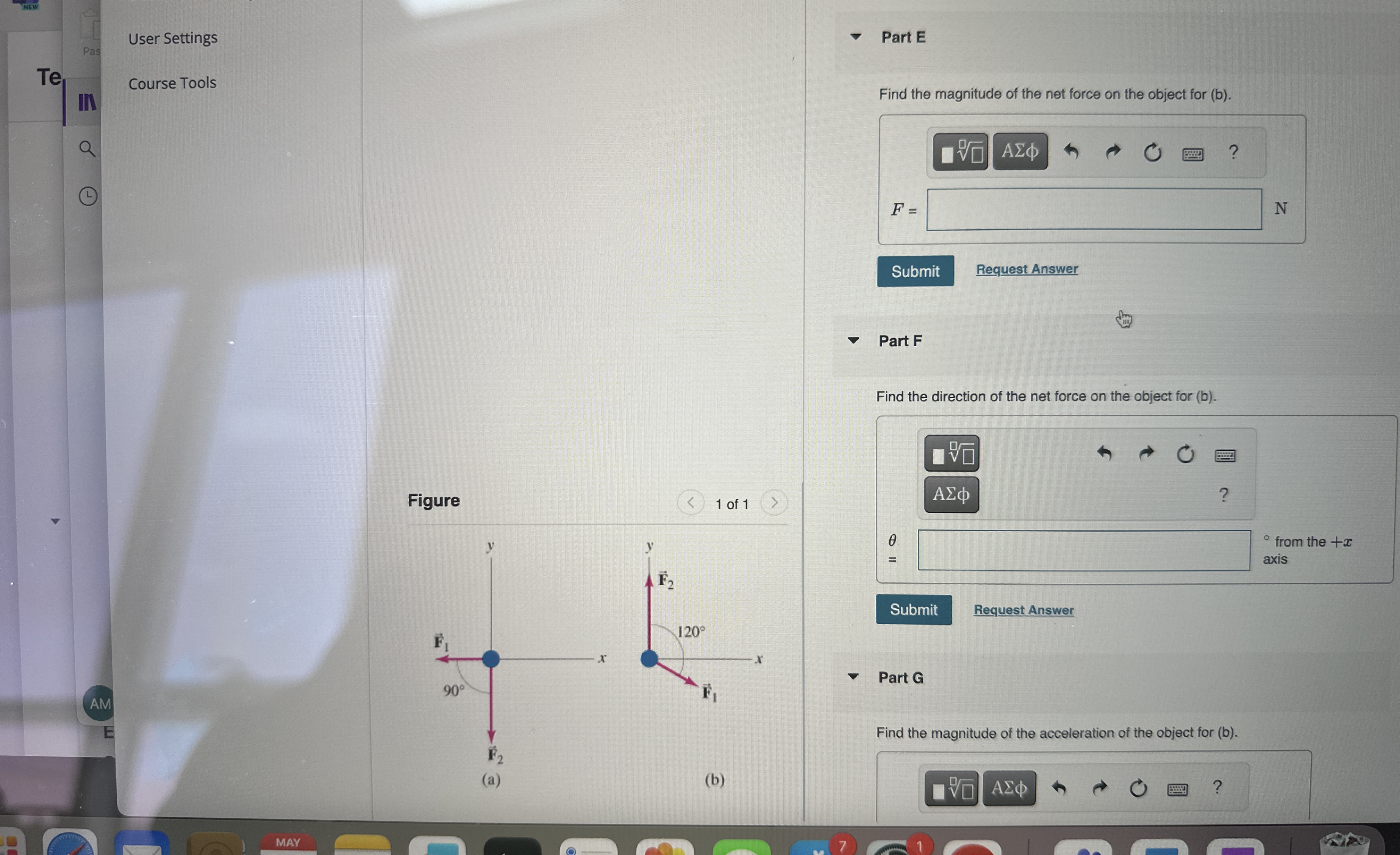 Solved NEWUser SettingsCourse ToolsPart EFind the magnitude | Chegg.com