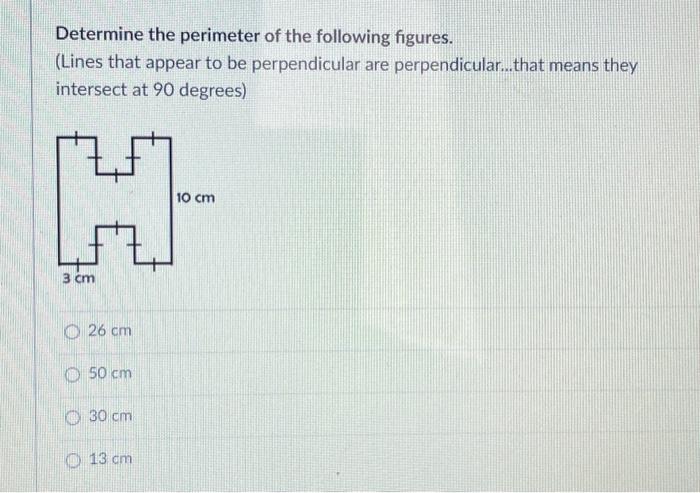 Solved Determine the perimeter of the following figures. | Chegg.com