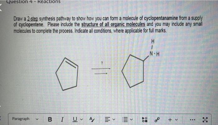 Solved Draw a 2 -step synthesis pathway to show how you can | Chegg.com