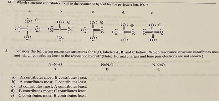 Solved 14. 15. Which structure contributes most to the | Chegg.com