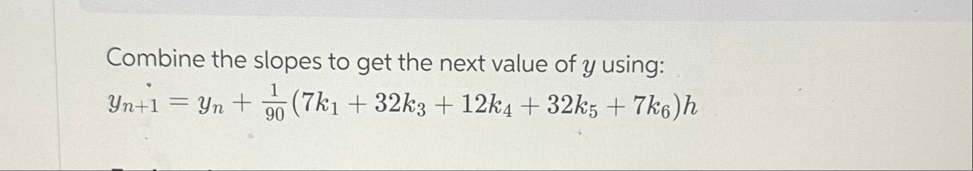 Solved Combine the slopes to get the next value of y | Chegg.com