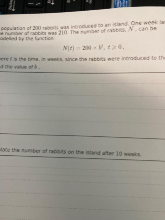 Back population of 200 rabbits was introduced to an | Chegg.com