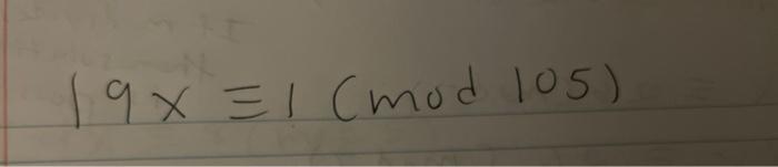 Solved 19x≡1 | Chegg.com