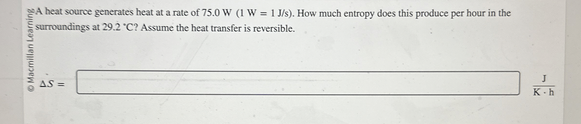 Solved g2A heat source generates heat at a rate of )=(1Js. | Chegg.com