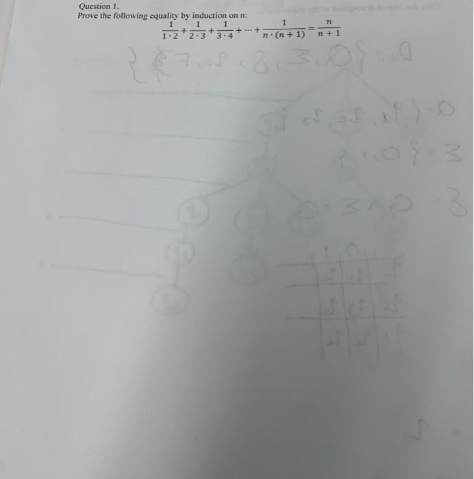 Solved Question 1. Prove the following cquality by induction | Chegg.com