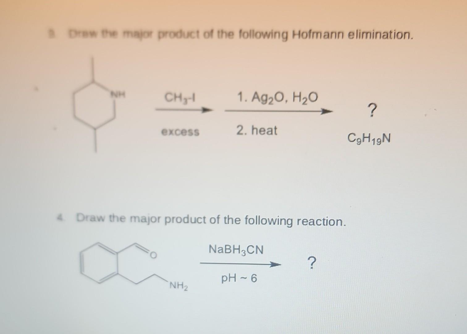 Solved Drew the major product of the following Hofmann | Chegg.com