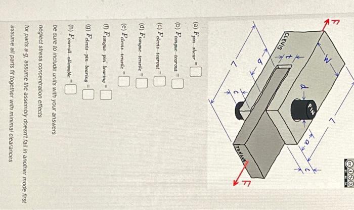 Solved A mechanical connection known as a clevis and pin is | Chegg.com