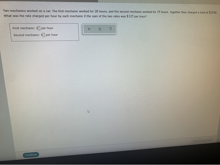 Solved Two mechanics worked on a car. The first mechanic | Chegg.com