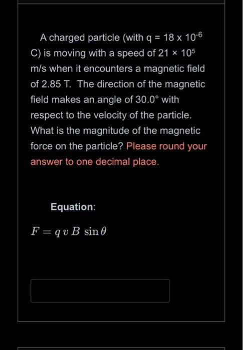 Solved A charged particle is fired from a gun with a | Chegg.com