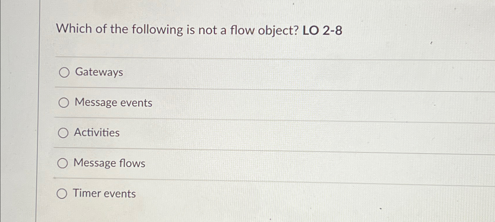 Solved Which of the following is not a flow object? LO | Chegg.com