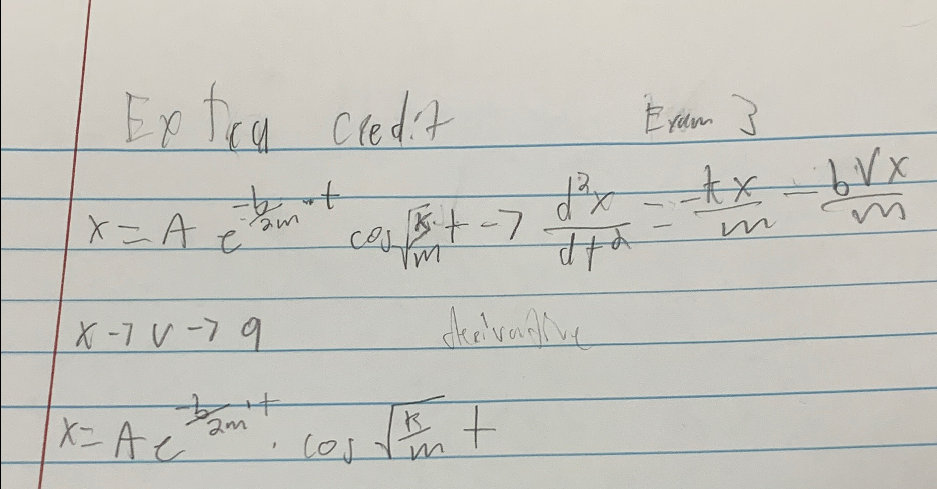Solved Physics, proving damped harmonic | Chegg.com