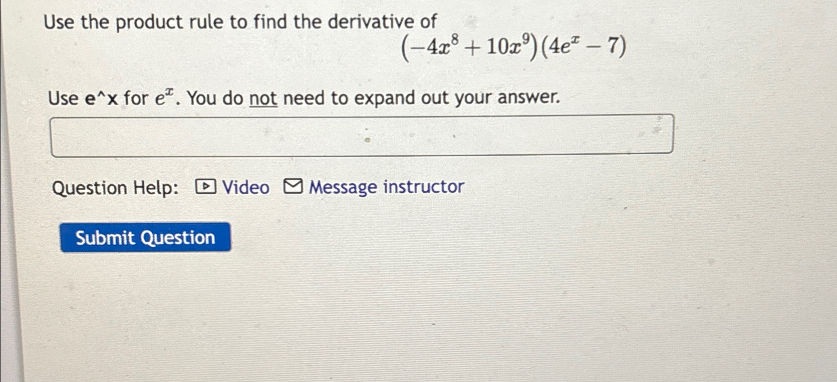 Solved Use the product rule to find the derivative | Chegg.com
