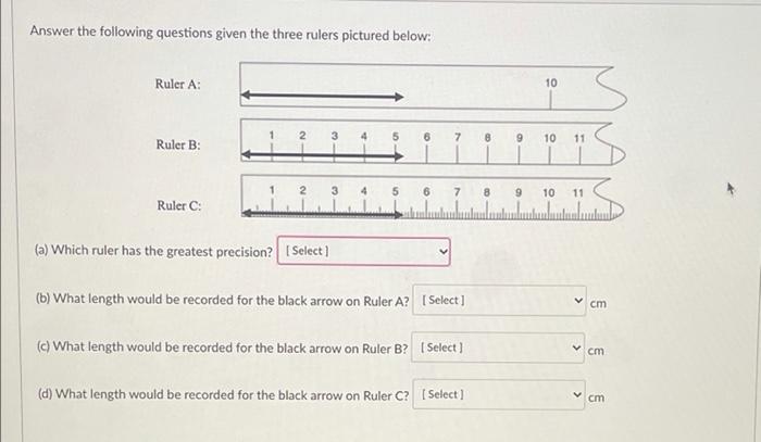Solved Answer the following questions given the three rulers | Chegg.com