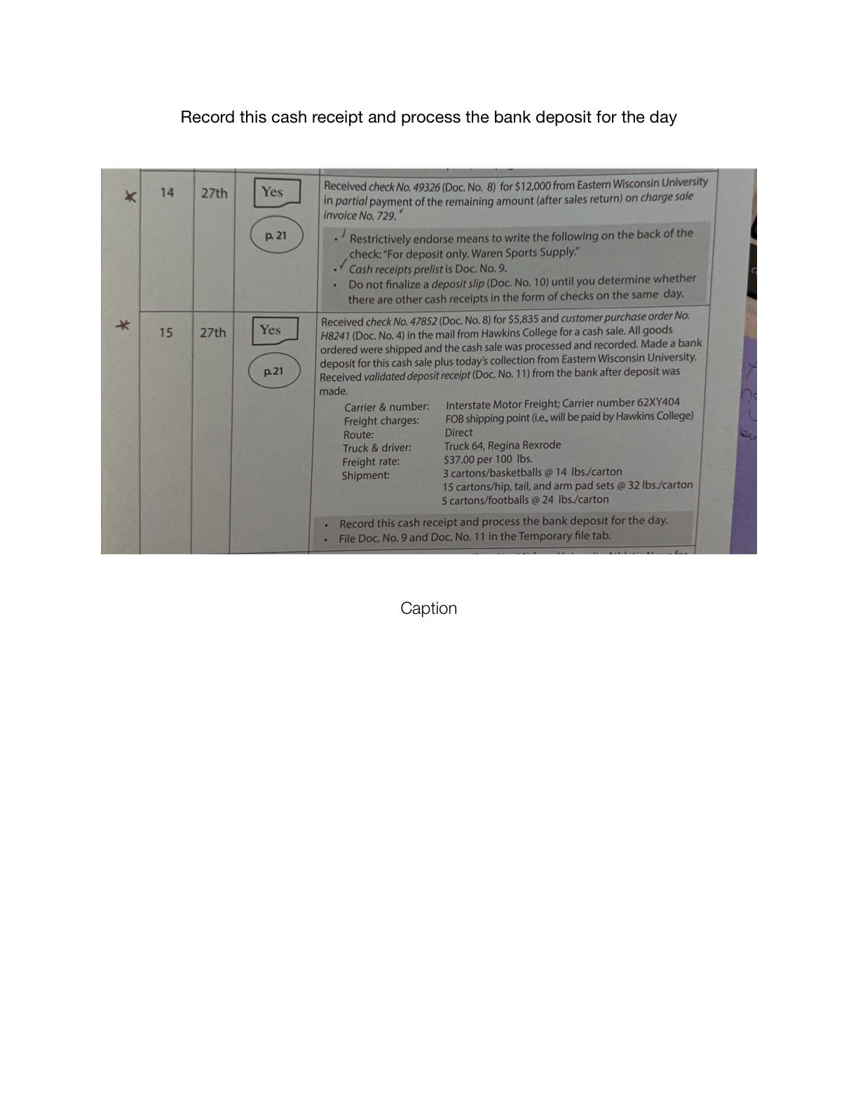 Solved SUA project ﻿Transactions 14 ﻿& 15. | Chegg.com