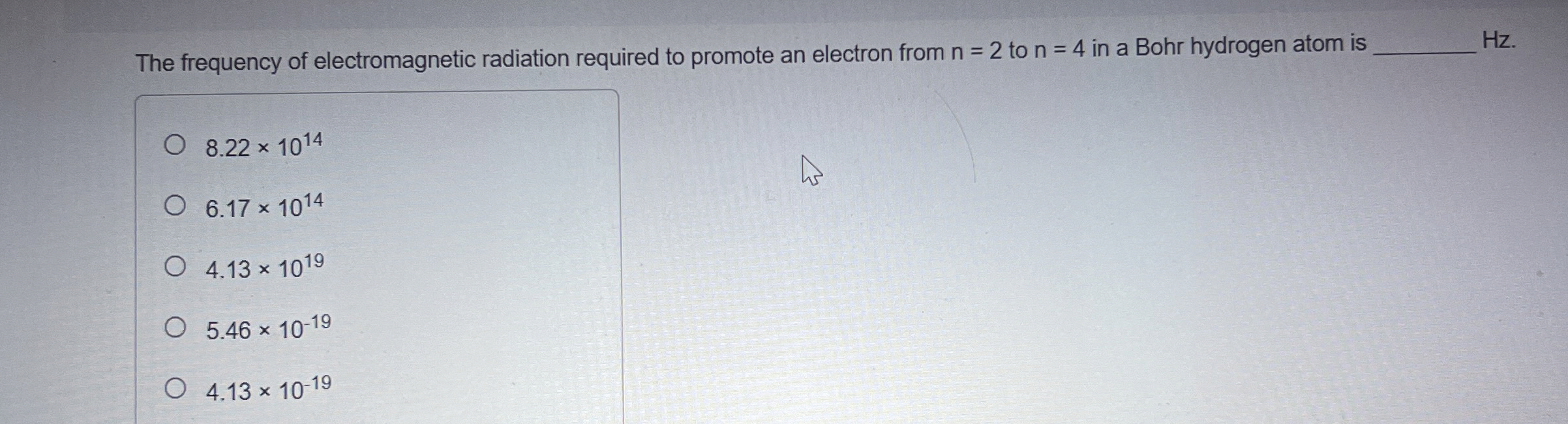 Solved The frequency of electromagnetic radiation required | Chegg.com