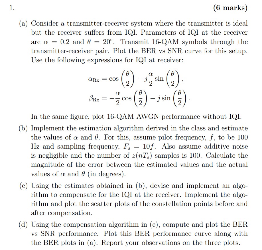Solved (a) ﻿Consider a transmitter-receiver system where the | Chegg.com