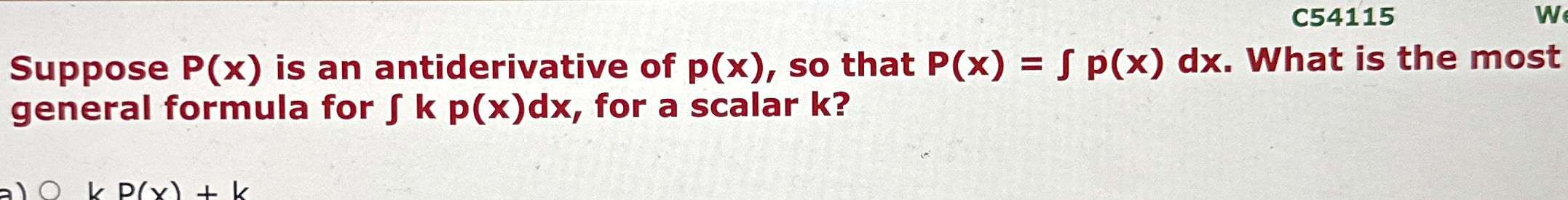 Solved Suppose P(x) ﻿is an antiderivative of p(x), ﻿so that | Chegg.com