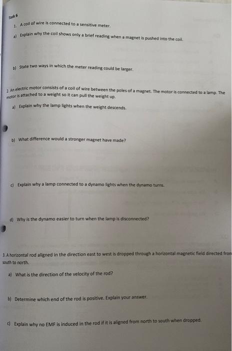 Solved co A spinning coil in a magnetic field is how we | Chegg.com