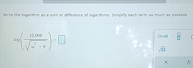 Solved Write the logarithm as a sum or difference of | Chegg.com