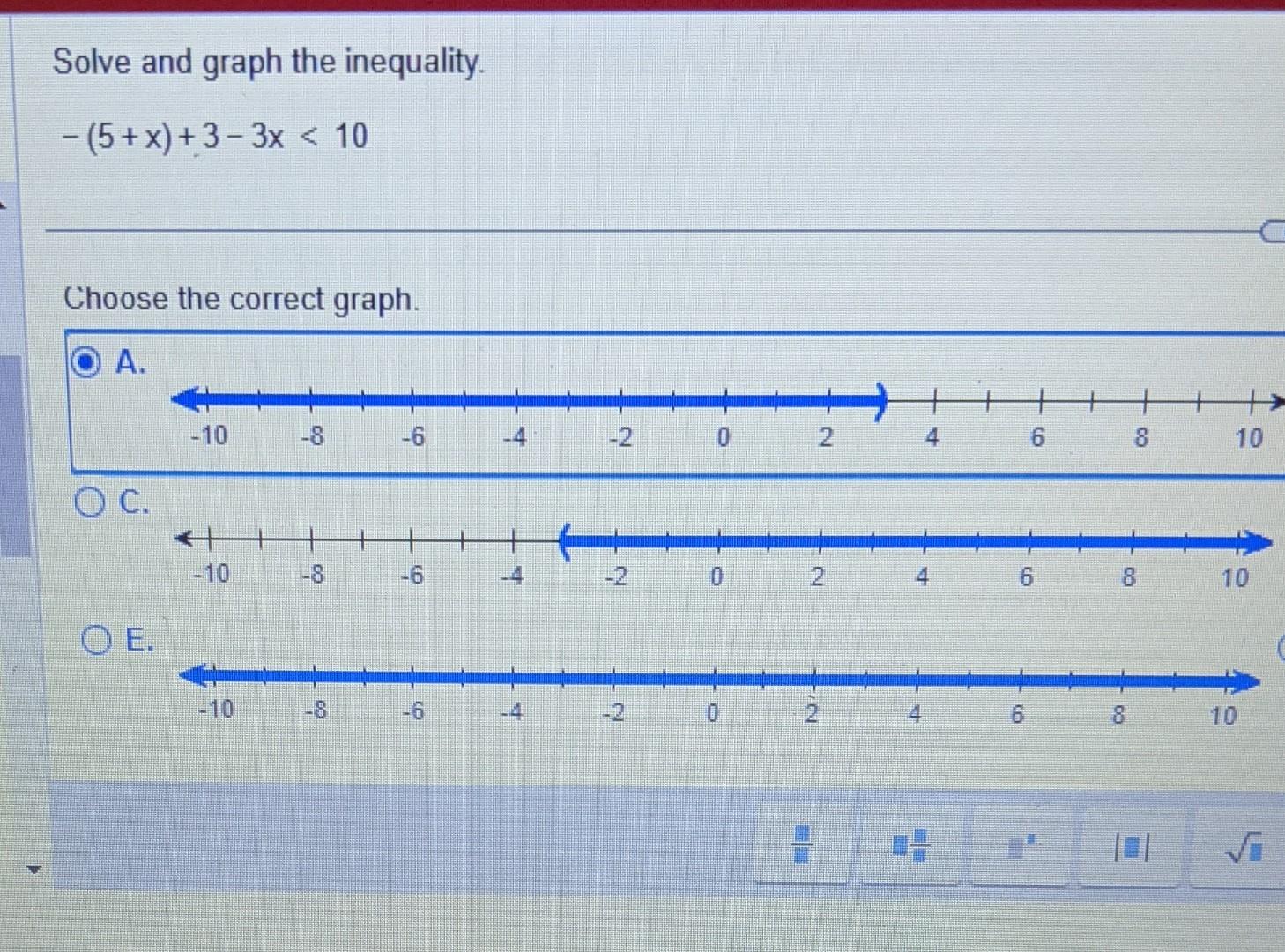 Solved Solve And Graph The Inequality − 5 X 3−3x