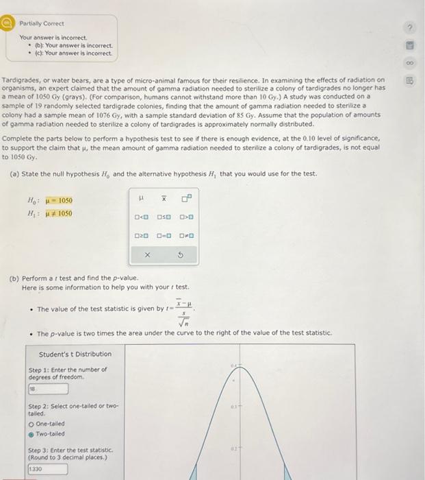Solved Partially Correct Your answer is incorrect. - (b): | Chegg.com