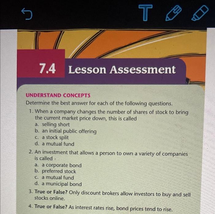 Solved UNDERSTAND CONCEPTS Determine the best answer for | Chegg.com