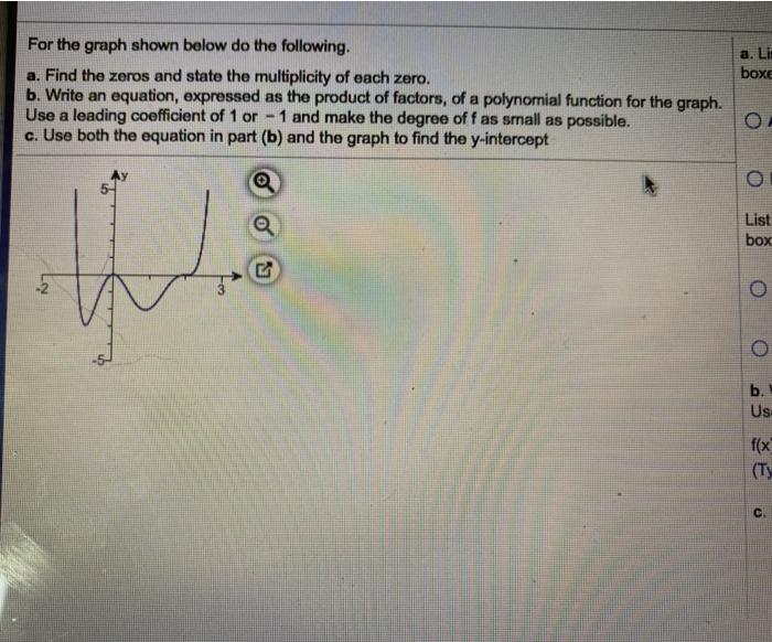 Solved a. LE boxe For the graph shown below do the | Chegg.com